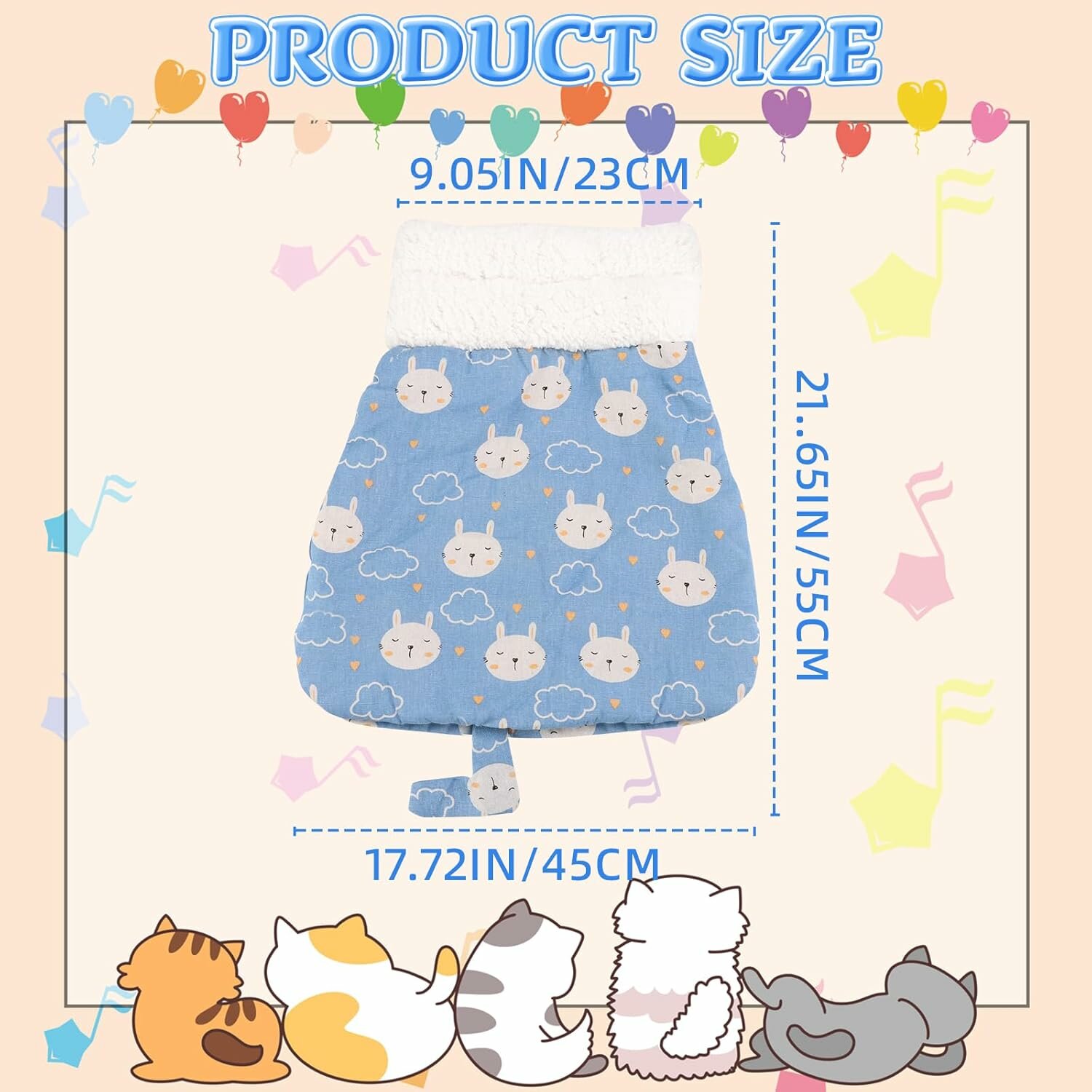 DINGXIAN Зимняя теплая лежанка-спальник для кошек, мягкий плюшевый кокон с подогревом, синий (размер L)