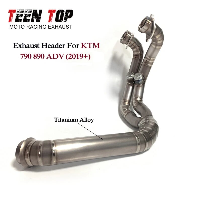 Титановая выхлопная труба для KTM 790adv 890adv, выхлопная коллектор 890ADV, передняя соединительная труба, гоночная передняя труба Escape Moto 19-25
