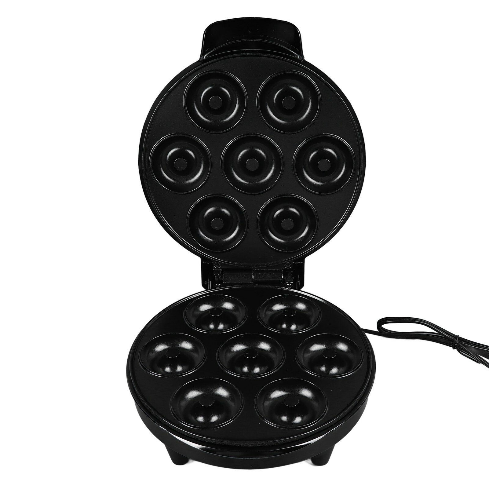 Мини-машина для изготовления пончиков, 1200 Вт, 7 пончиков, регулируемая температура, антипригарная машина для изготовления блинов, вилка стандарта США, 110 В