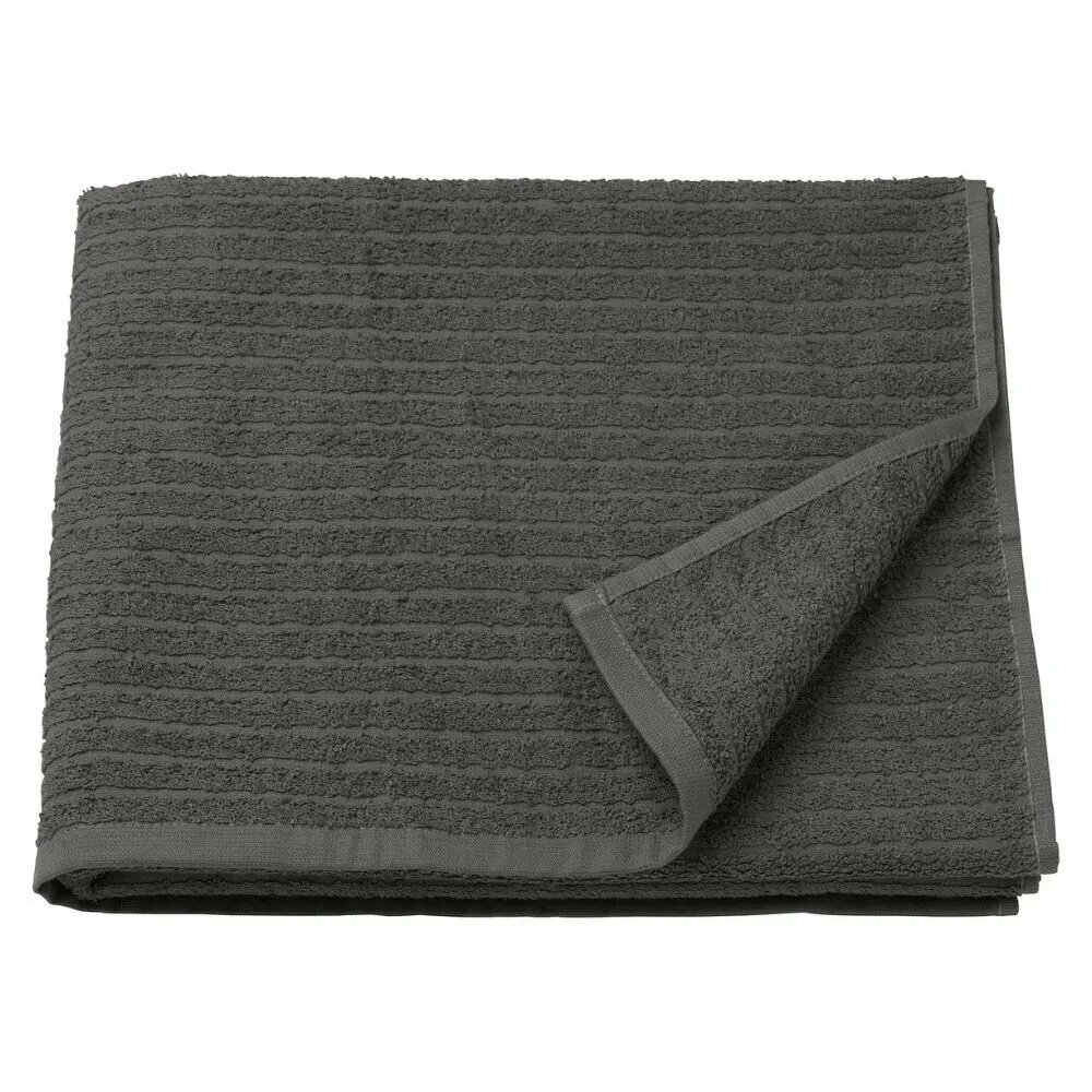 IKEA Полотенце для ванной vagsjon, Хлопок, 100x150 см, темно-серый, 1 шт.
