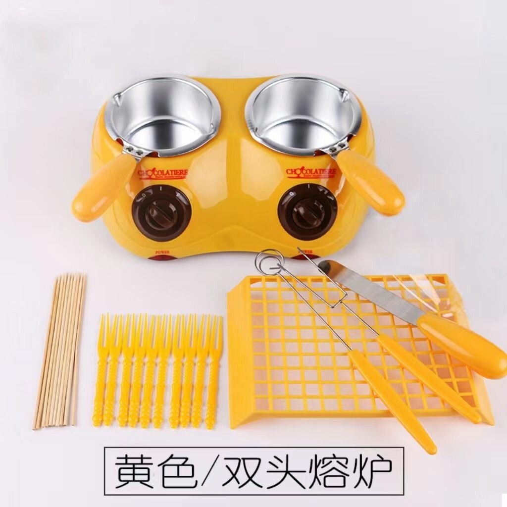 Универсальный вариант (шоколад + сыр) Электрический фондю набор для шоколада и сыра Домашний фондю аппарат с 6 вилками, регулируемая температура, антипригарное покрытие
