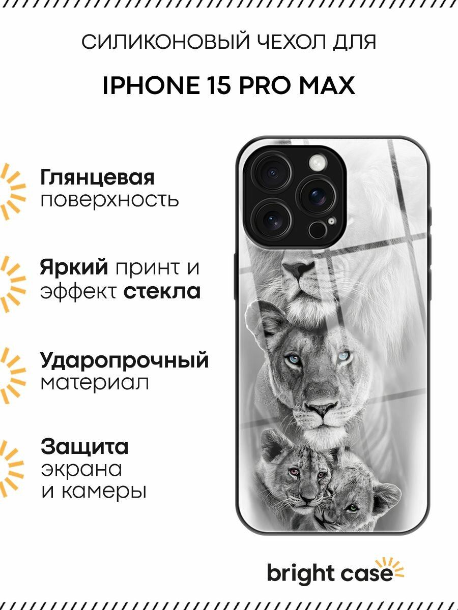 Чехол на Apple iPhone 15 Pro Max / Айфон 15 Про Макс с принтом "Львиный прайд"