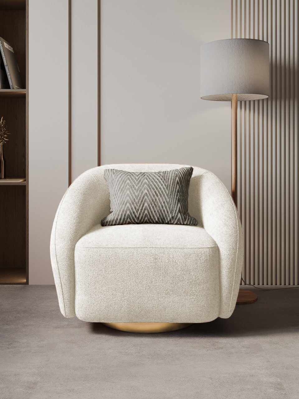 Кресло крутящееся ZAFFIRO премиум дизайн, велюр