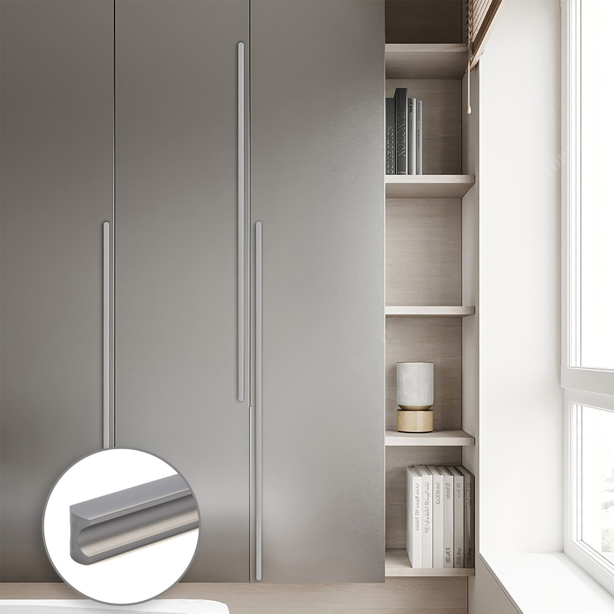 Ручка-скоба CAPPIO RSC022, алюминий, межосевое расстояние 960 мм, цвет графит