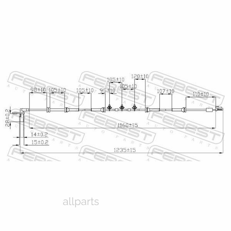 FEBEST 02606-017 Датчик ABS NISSAN PRIMERA P12 02- пер. прав.