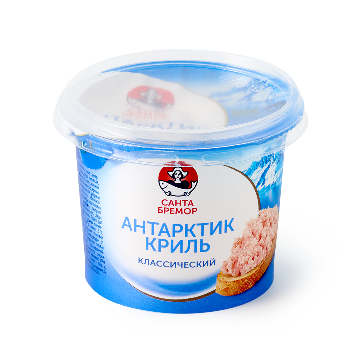 Крем-паста Санта Бремор "Антарктик криль", для бутербродов, в пластиковом контейнере, 150 г