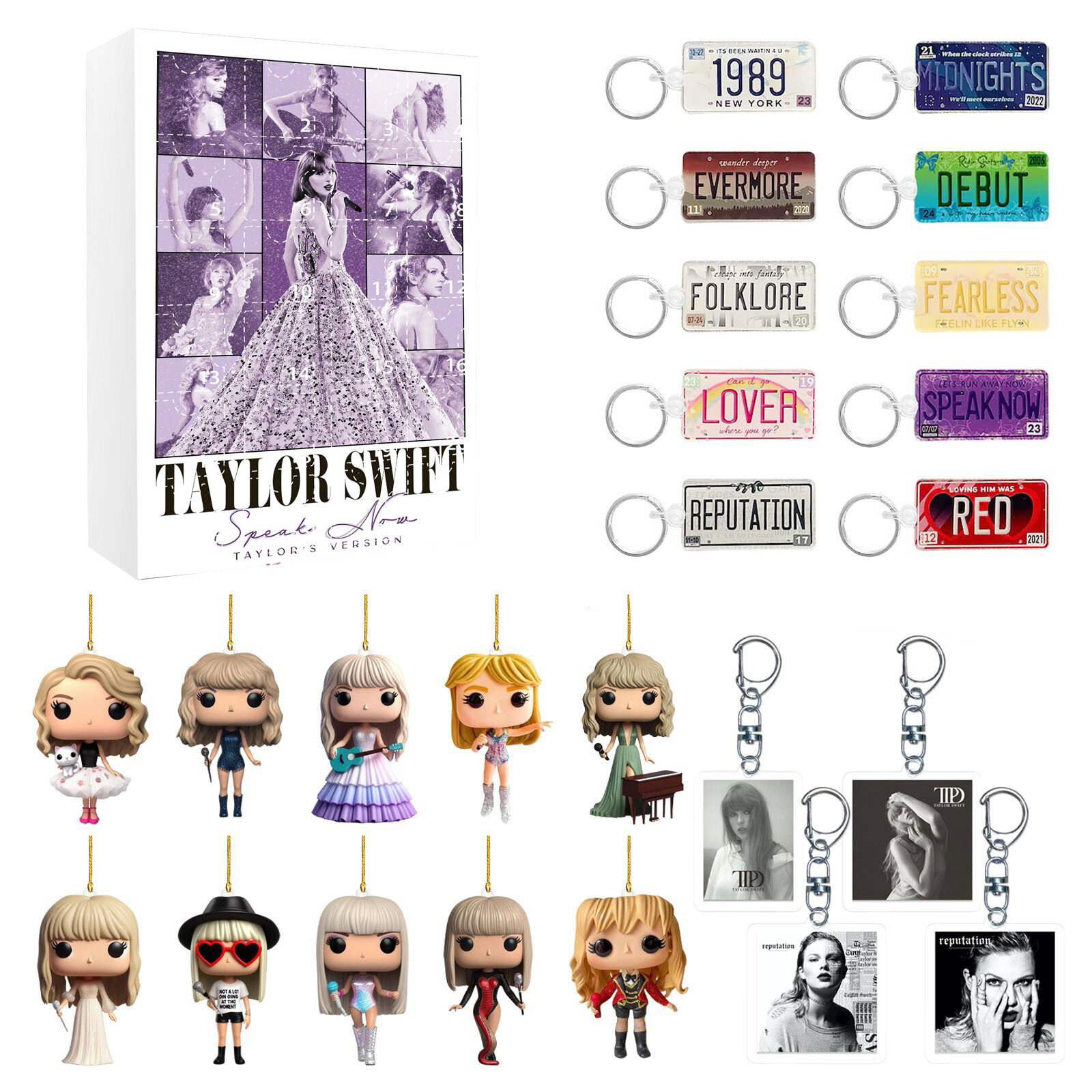 Подвеска в слепой коробке Тейлор Свифт, календарь обратного отсчета для праздников, украшение для рюкзака, брелок, подарочная коробка