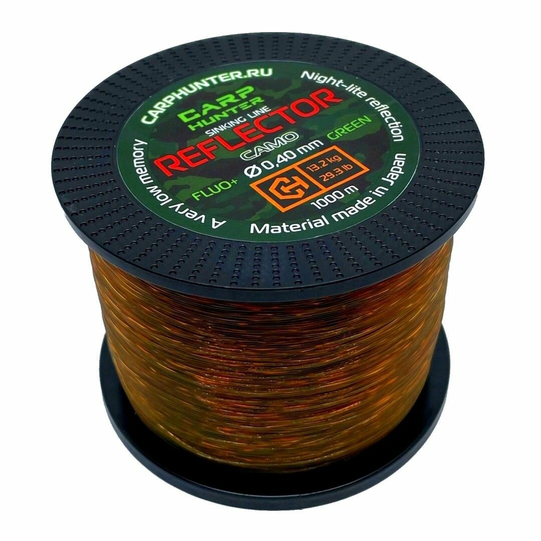 Леска CarpHunter Reflector 0,40мм 13,2кг 29,3lb 1000м Camo (Fluo Green)