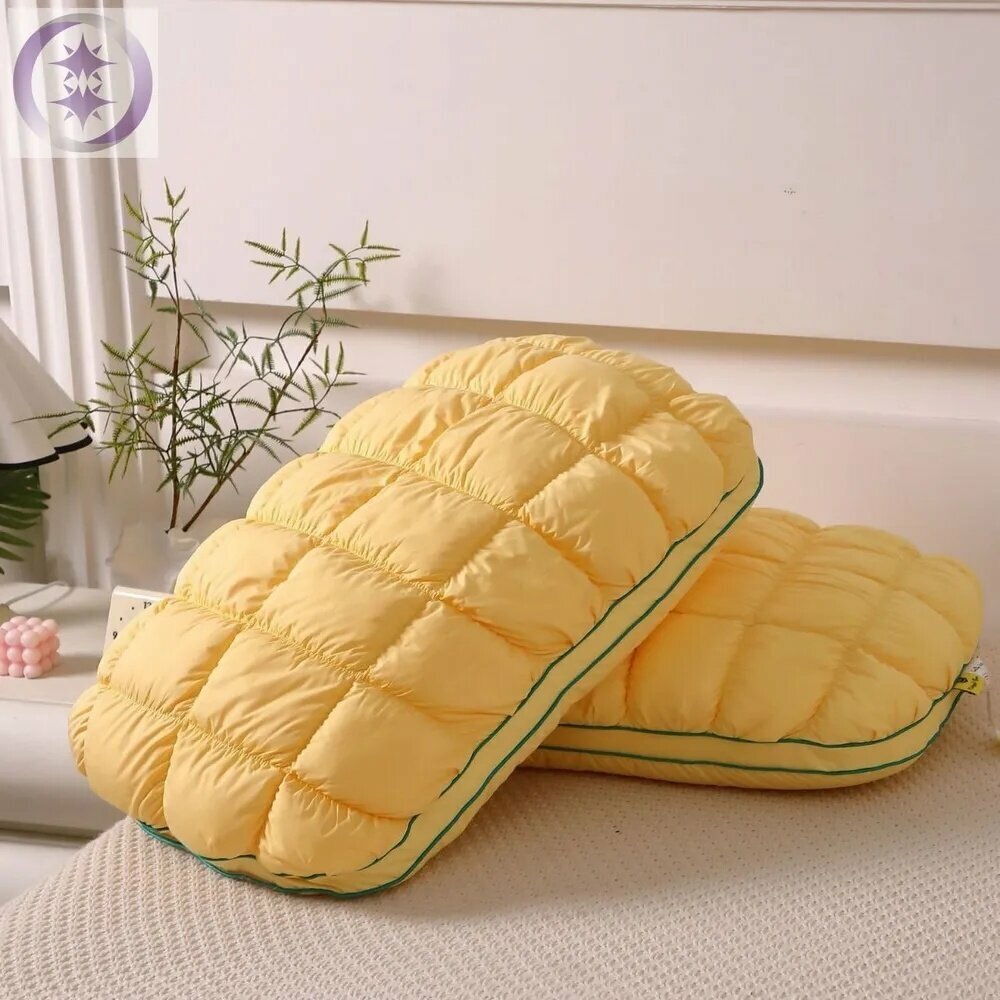 Подушка Подушка для сна 50х70, Pineapple Bun, "ананасовая булочка", мягкая, гипоаллергенная. 50x70 см, Мягкая жесткость, Объемное полиэфирное волокно