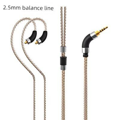 Кабель MMCX к 2.5 мм балансного подключения для наушников IEM, длина 1.2 м, надежное соединение