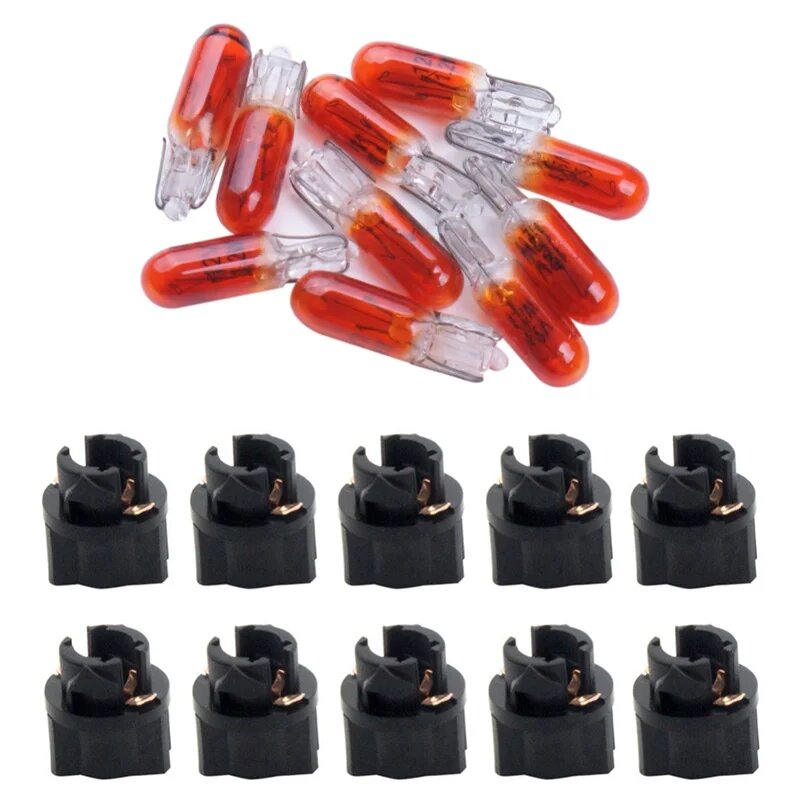 Лампа T5-V2 Авто Лампа Автомобильная Лампочка # 2721 12 В 1,2 Вт подходит для 10 Amber Halogen