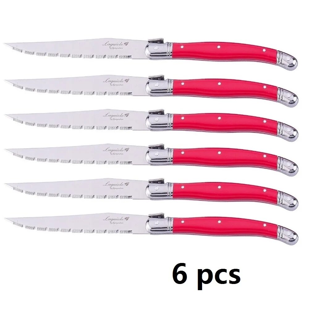 Набор ножей для стейка Laguiole 6 шт. Красный, 6pcs Red Knives