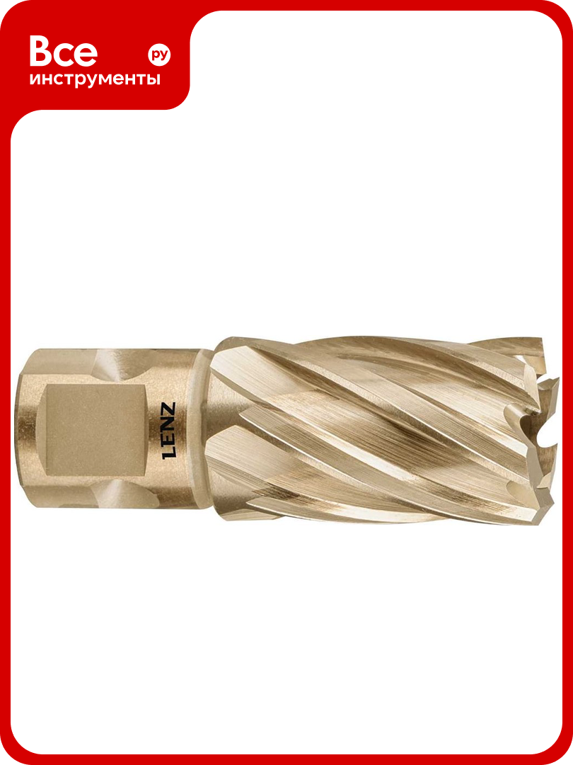 Сверло корончатое (14x30 мм; Weldon 19) LENZ LZHS-014, нержавеющей стали