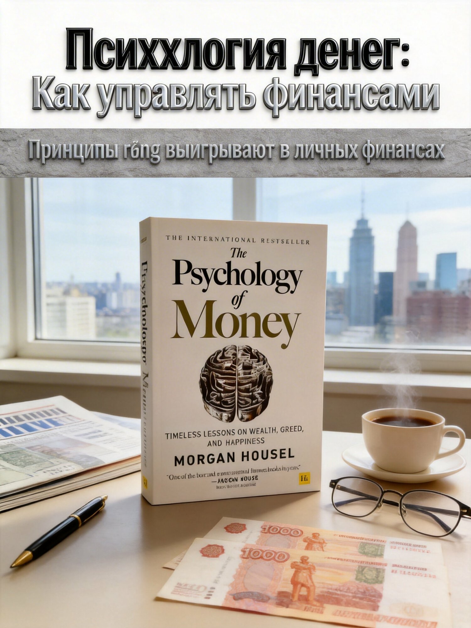 Психология денег, книга о том как управлять средствами, принимать решения и избегать ошибок при планировании бюджета
