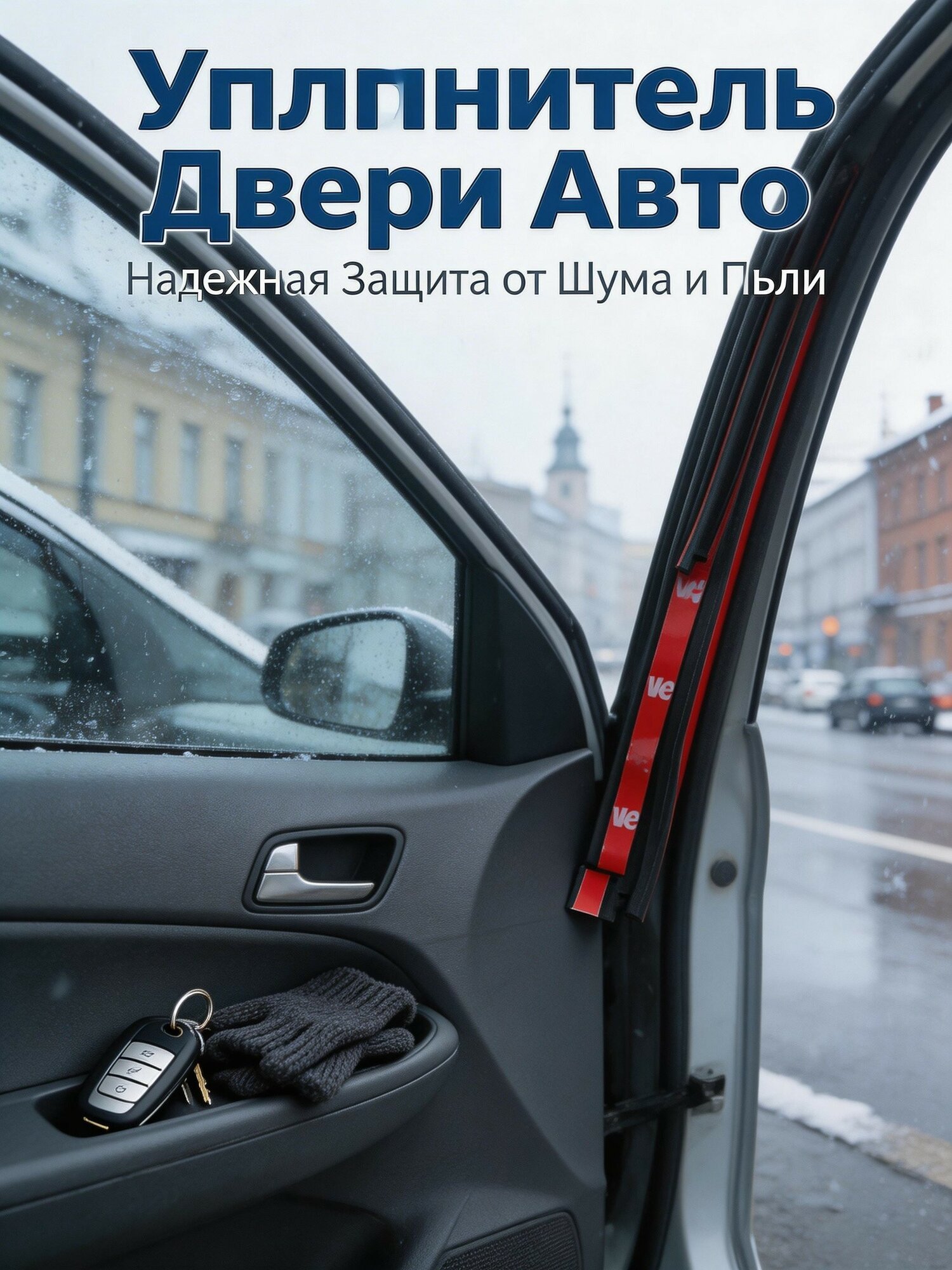 Уплотнитель для дверей авто, резиновый Z-образный 2 метра, универсальная шумоизоляция и герметизация от пыли и протечек