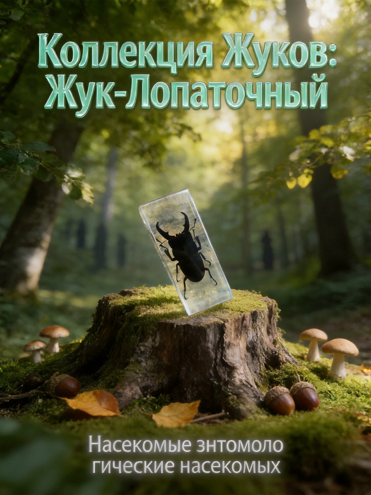 Жук-лопаточник, настоящий экземпляр насекомого в смоле для коллекции 110х43х26 мм 1 шт