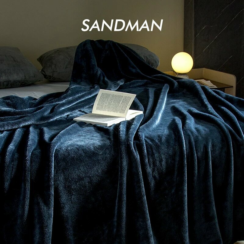 SANDMAN совместное пляжное одеяло с черными бриллиантами, зимнее утолщенное теплое однотонное офисное одеяло для сна