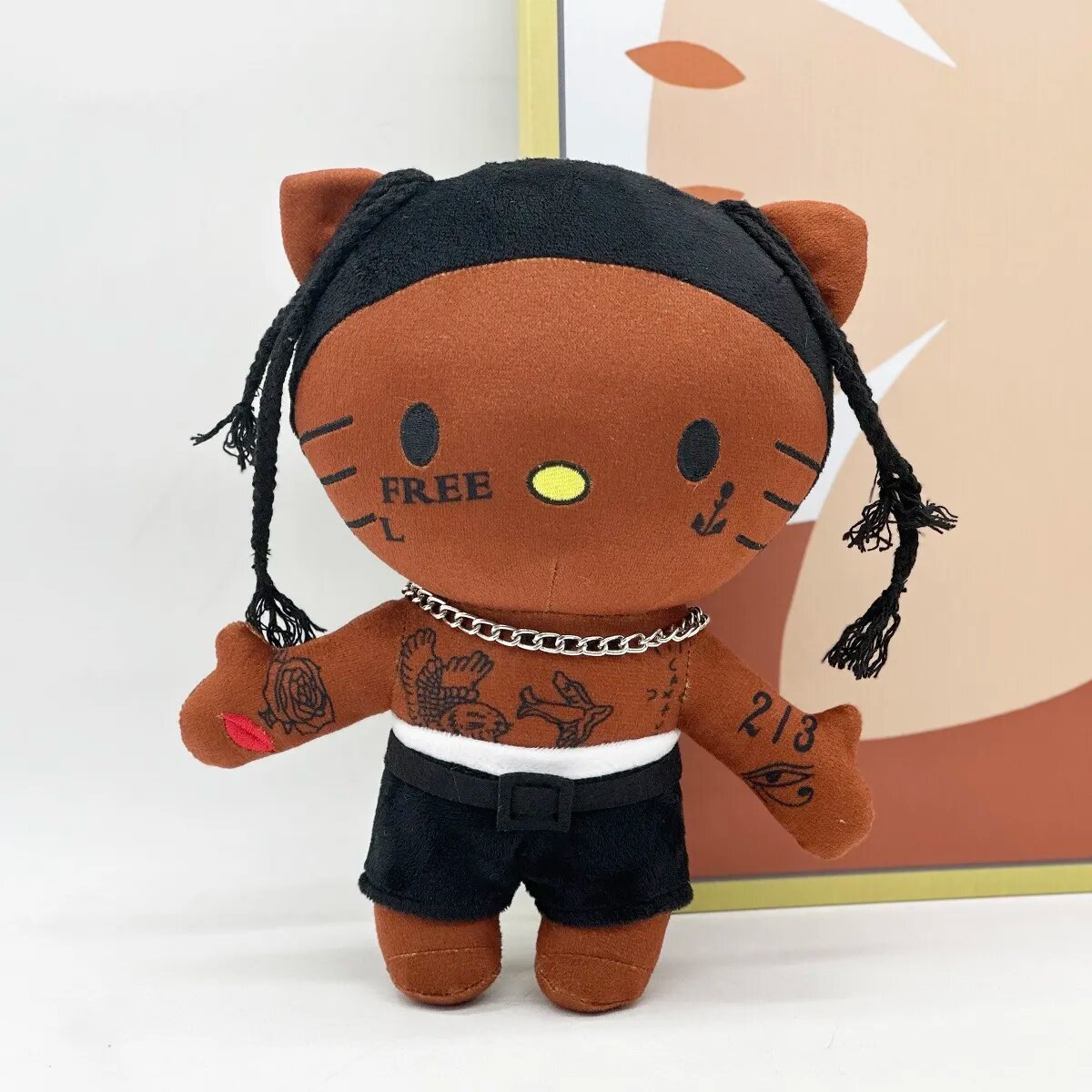 Мягкая игрушка Travis Scott 24 см, модная плюшевая кукла, подарок для друзей, Девочка с косами