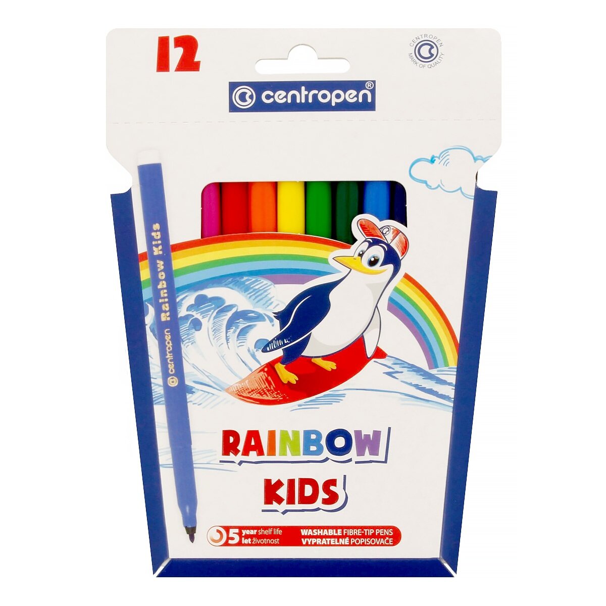 Фломастеры Centropen "Rainbow Kids", 12 цветов, толщина линии 1 мм (7550/12)