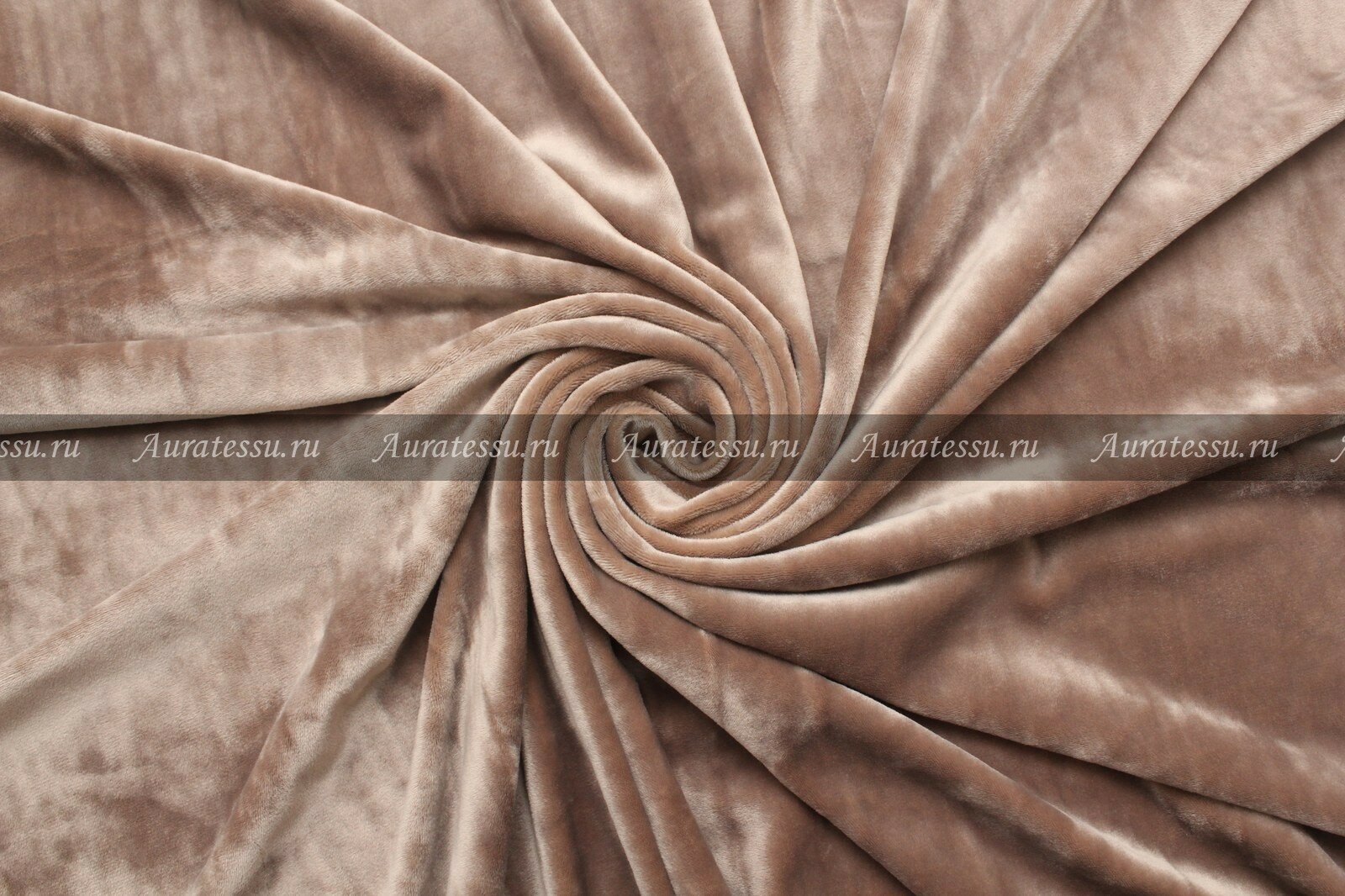 Ткань Бархат стрейч серовато-бежевый, светлый, 460 г/пм, ш170см, 0,5 м