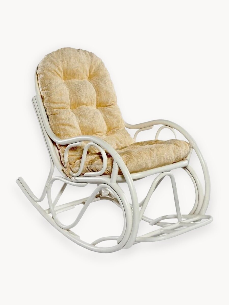 Кресло-качалка из натурального ротанга 05/05В разборное, цвет белый