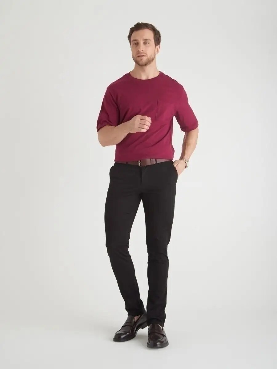 Брюки чинос классические прямые с поясом на резинке