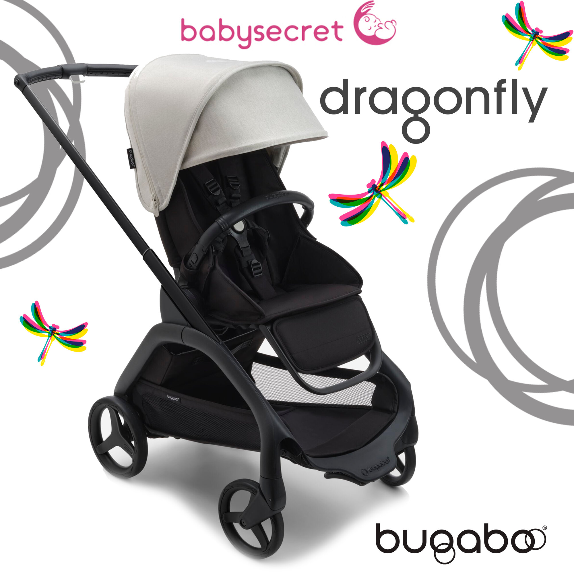 Коляска прогулочная Bugaboo Dragonfly на шасси Black/BLK/misty white