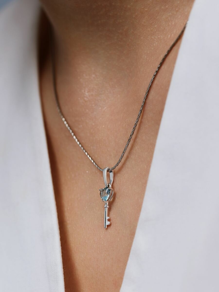 Подвеска, серебро, 925 проба, родирование, топаз синтетический