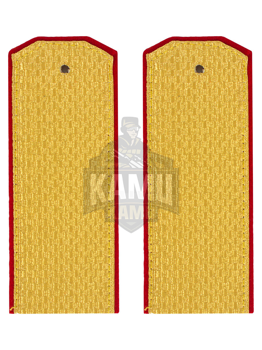 Погоны Общевойсковые парадные на китель золотые для рядовых Кляммеры в комплекте 14х5см