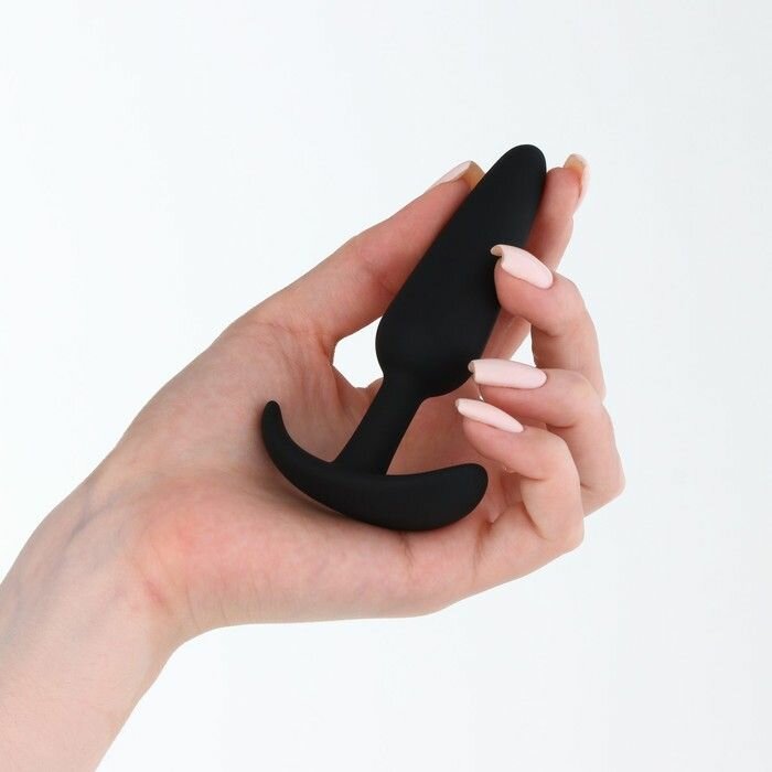 Черная малая анальная пробка Beginners Butt Plug - 10 см. (черный)