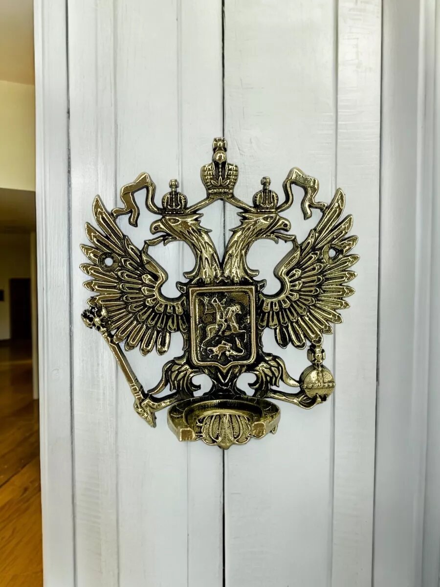 Крючок "Герб России" для обувного рожка бронза