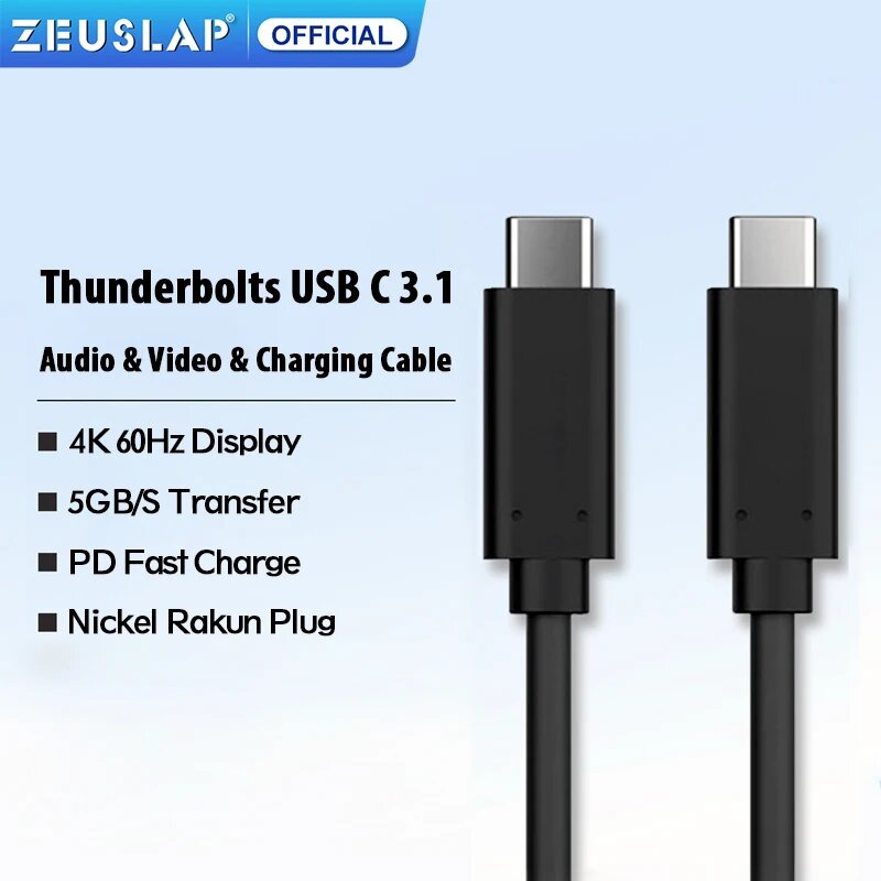 ZEUSLAP USB Type C кабель для Macbook Pro, Mi 10, Nintendo Switch