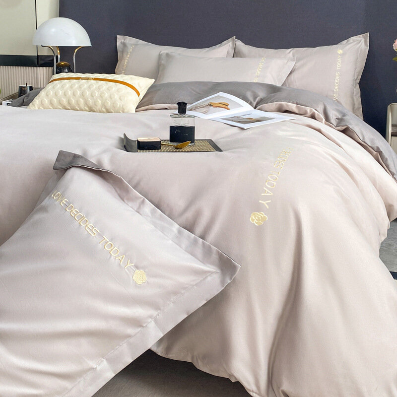 Комплект постельного белья Butterfly-Textile "Шуанпин", с вышивкой, хлопок, 4 предмета