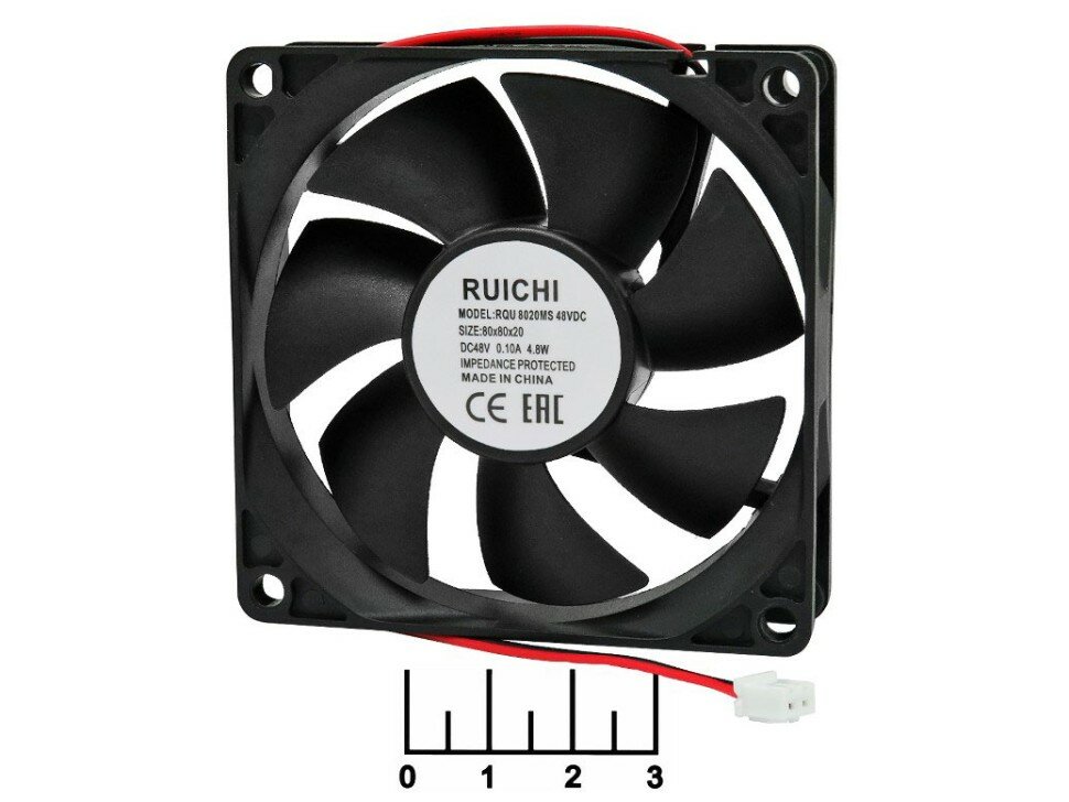 Вентилятор 48V 0.10A 80*80*20мм RQU-8020MS