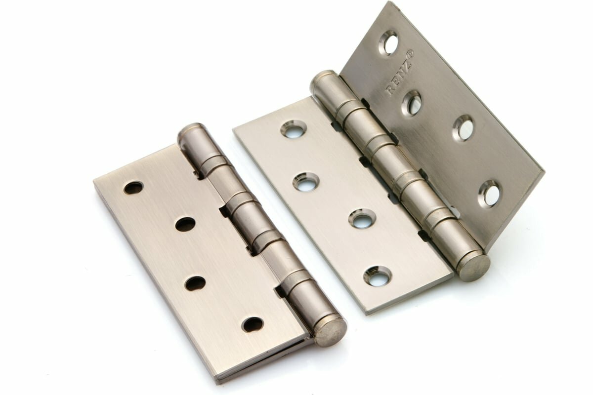 Ренц Петля стальная 100752,5, 4 подшипника, б/колп, никель супер матовый, IN100-4BB FH MSN IN100-4BB FH MSN (2шт)