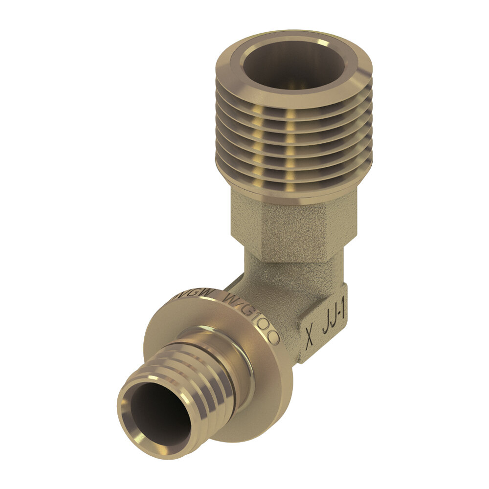 Уголок соединительный с ниппелем TECEflex, латунь 25 x R 3/4" (старый арт. 707525)