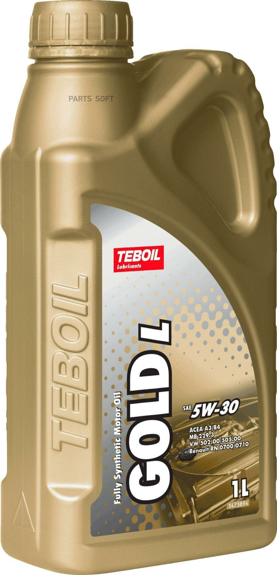 TEBOIL 3453933 TEBOIL Gold L 5W-30 (1L)_масло мот! синт.\ API SN/SN PLUS/SP/CF, ACEA A3/B4, VW 502.00/505.00