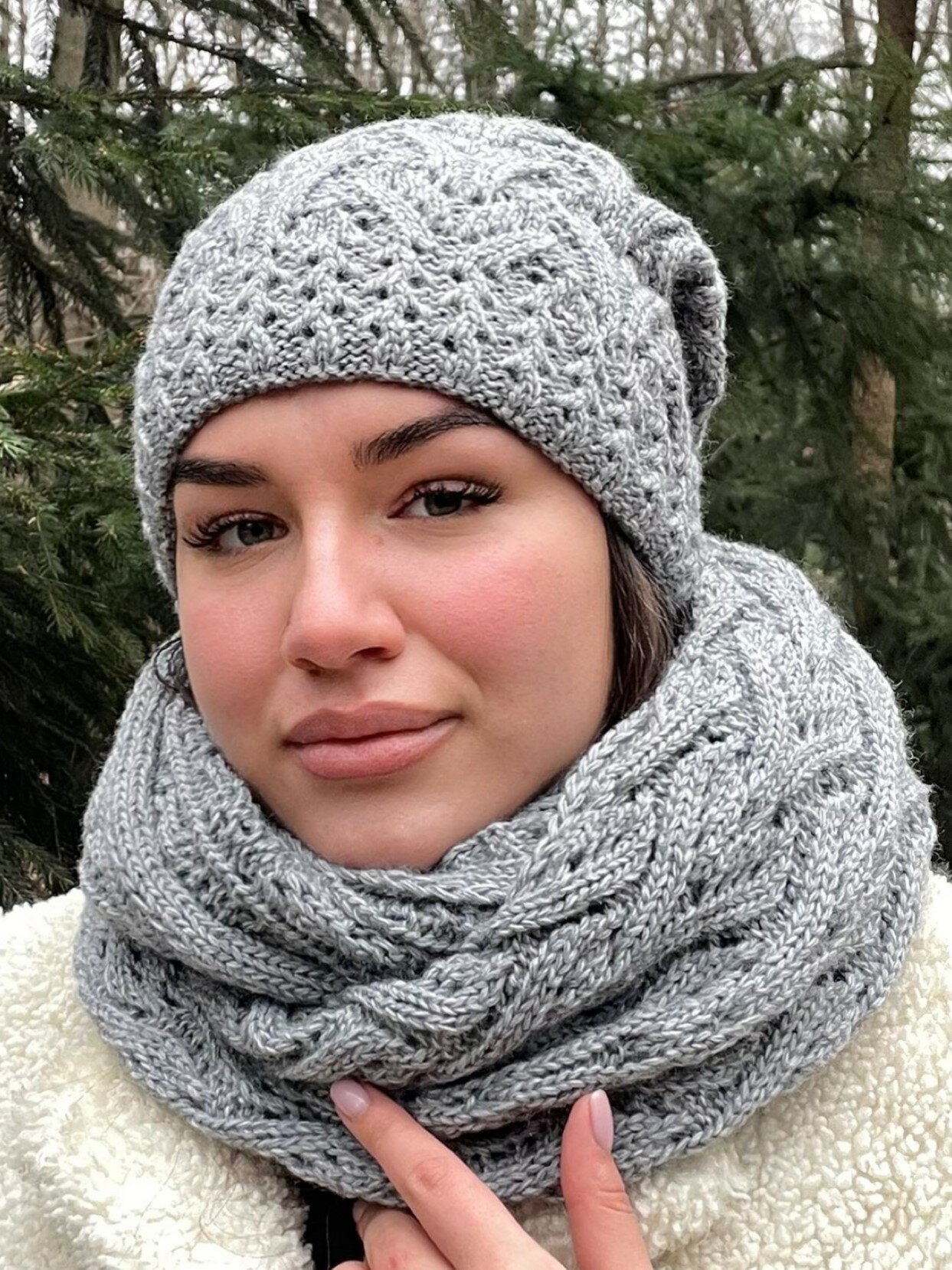 Комплект с головным убором  МариОль, ажур для женщин