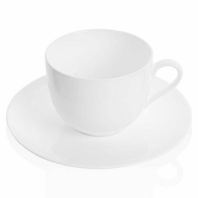 Чашка с блюдцем ZAPEL Table Blanche 230мл костяной фарфор