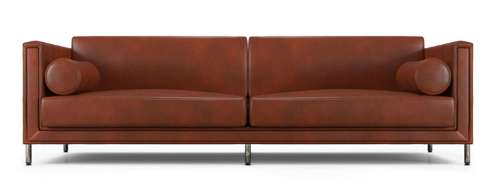 Офисный диван Форест Коричневый Кожа 3-местный, 210х93х73 см