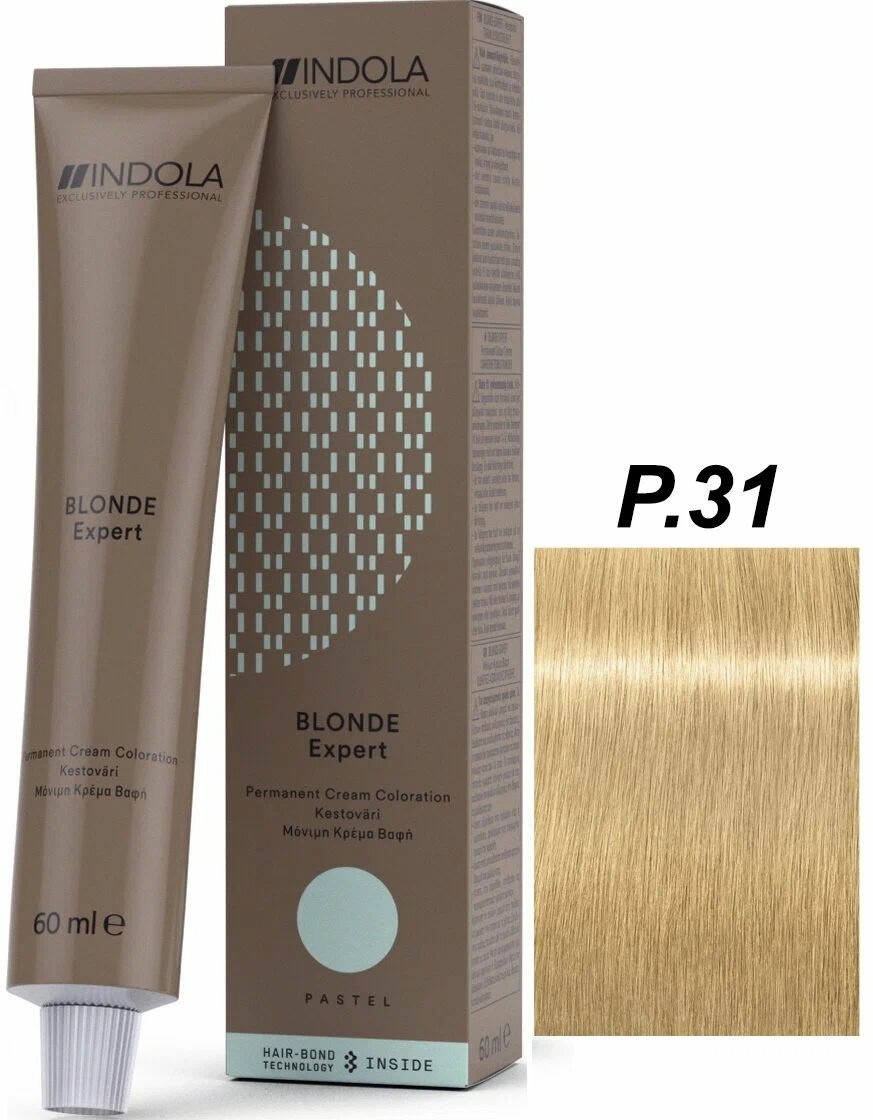 Indola Blonde Expert Pastel P.31 Блонд пастельный золотистый пепельный - Крем-краска для волос 60 мл