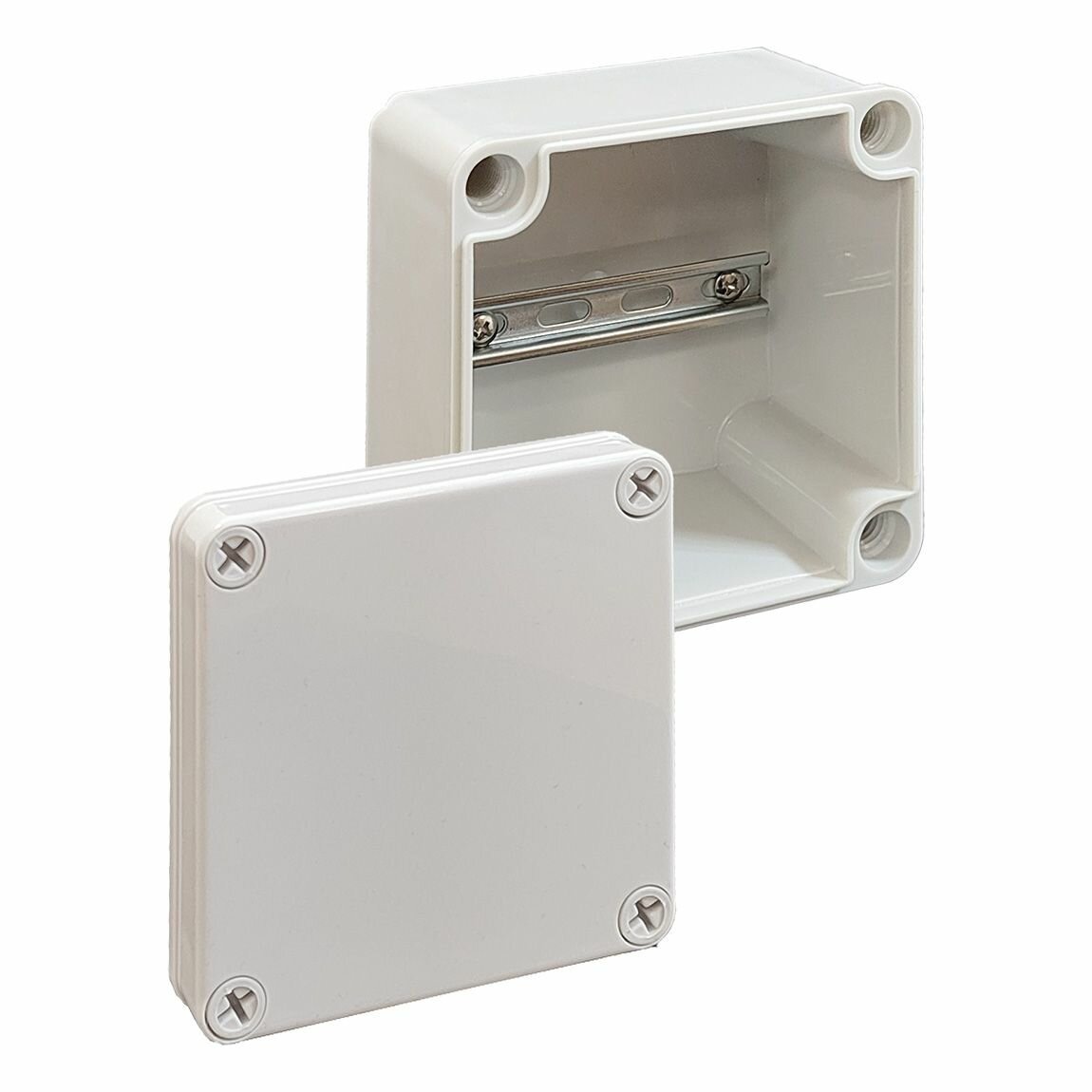 Корпус для РЭА, 100х100х75 мм, DIN-рейка 15х78 мм, IP67, AG-101008-R