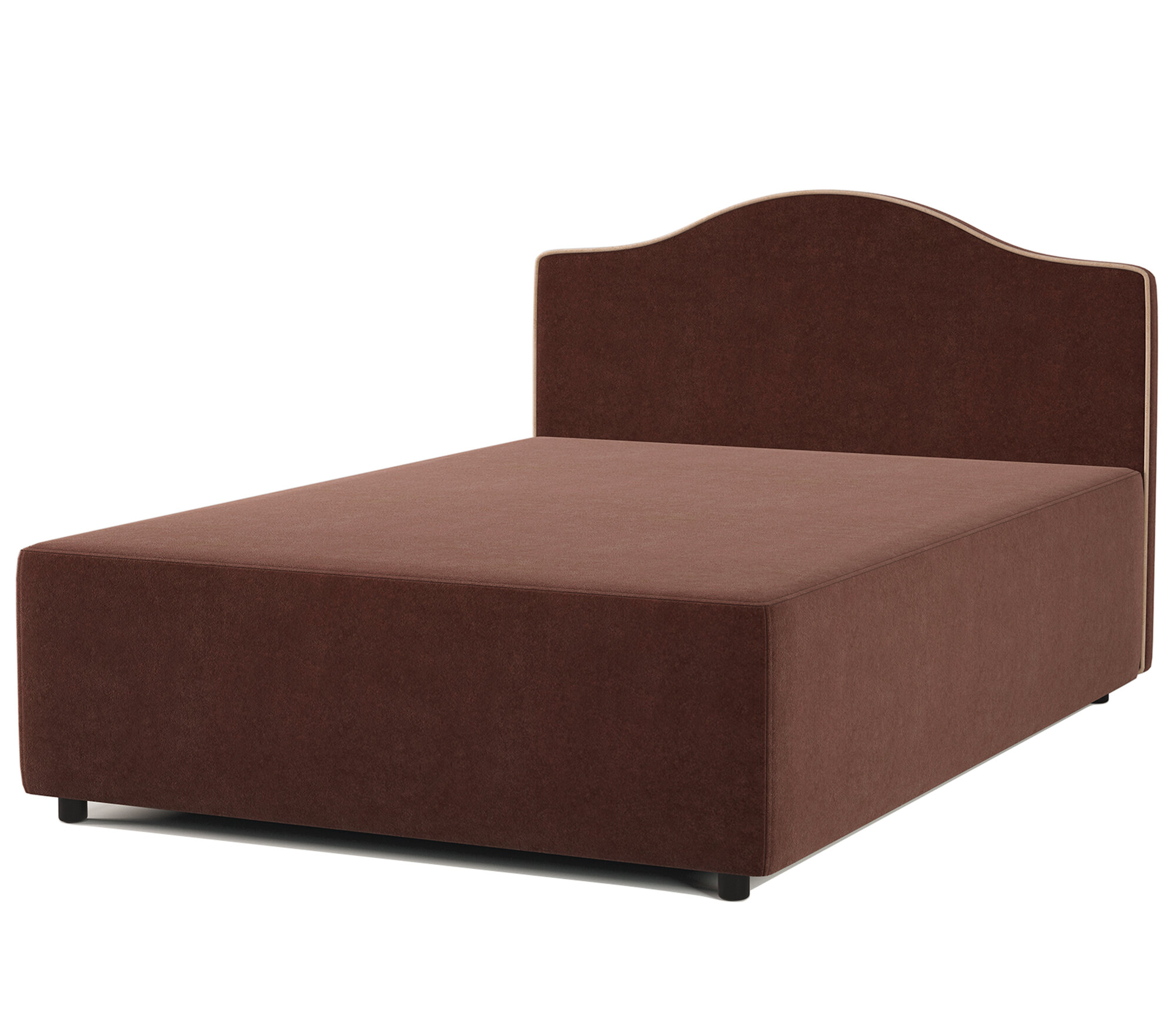 Тахта кровать Класс 140х195 см, двуспальная, велюр Дрим шоколад