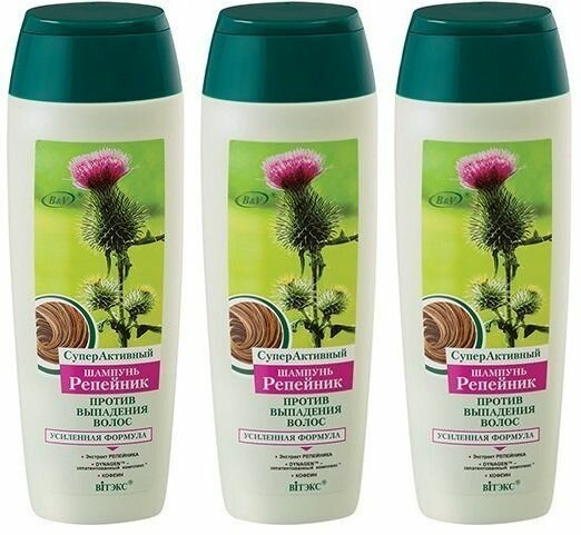 Витэкс Шампунь Репейник против выпадения волос, 400 мл, 3 шт/