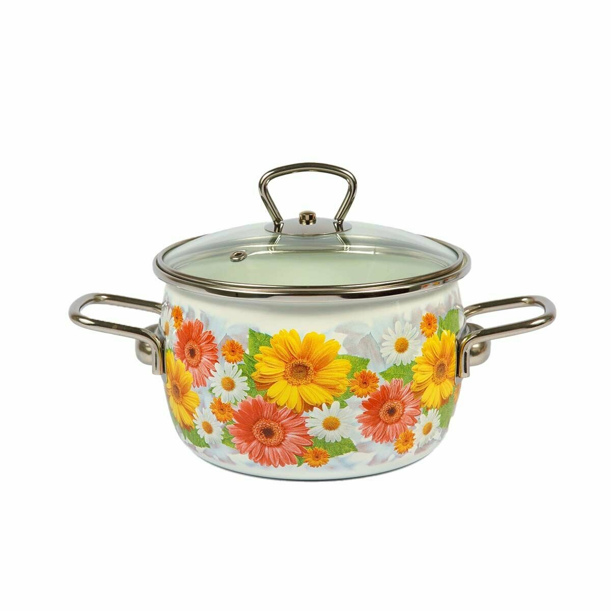Кастрюля эмалированная Vitross Fernanda стеклянная крышка 2 л