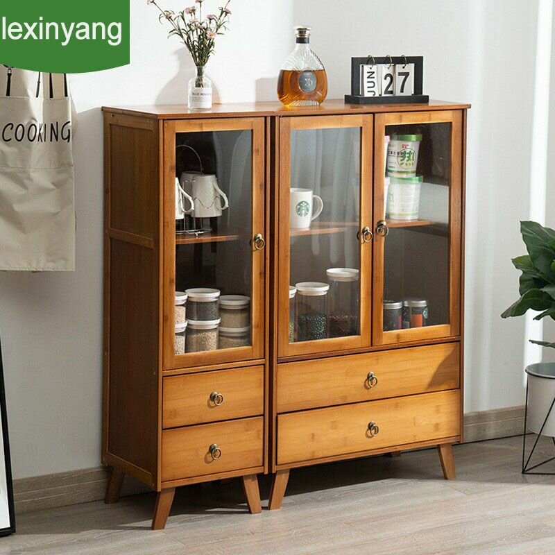 Скандинавский сервант из массива дерева для домашней кухни