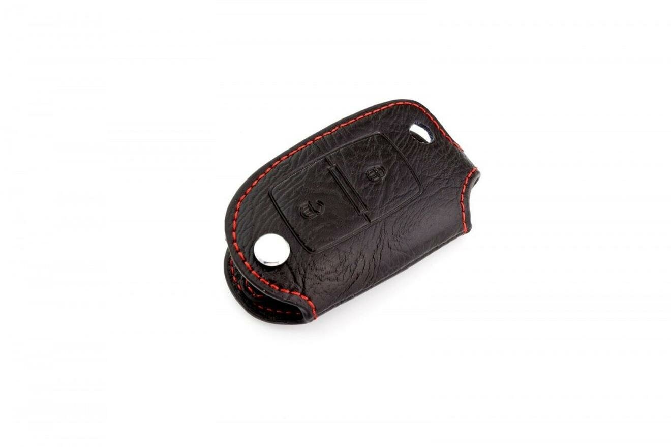 Чехол BGT для автомобильного ключа Scoda (Шкода), кожа, влагозащитный, ударопрочный, черный