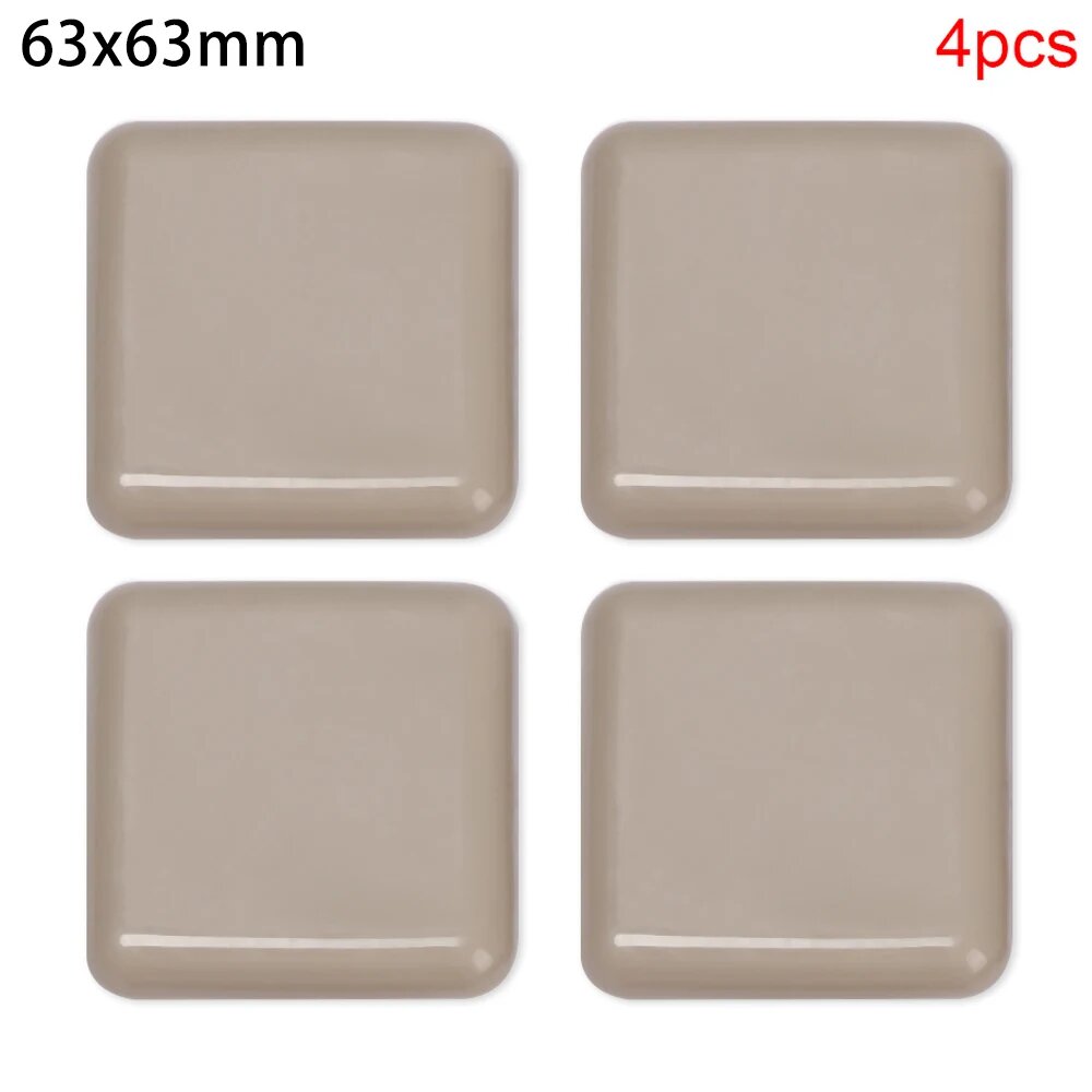 Бежевые прокладки-слайдеры для мебели 63x63mm, 4 шт.