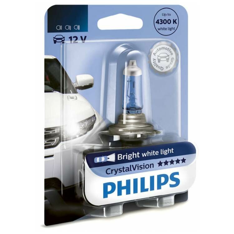 Лампа H3FIT 12V 55W PK22S Crystal Vision 12336 PHILIPS H3 блистер (1шт.), PHILIPS-12336CVB1