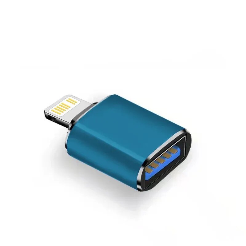 Адаптер Elough USB3.0 к Lightning OTG для iPhone iPad, быстрая зарядка, освещение «папа» на USB blue